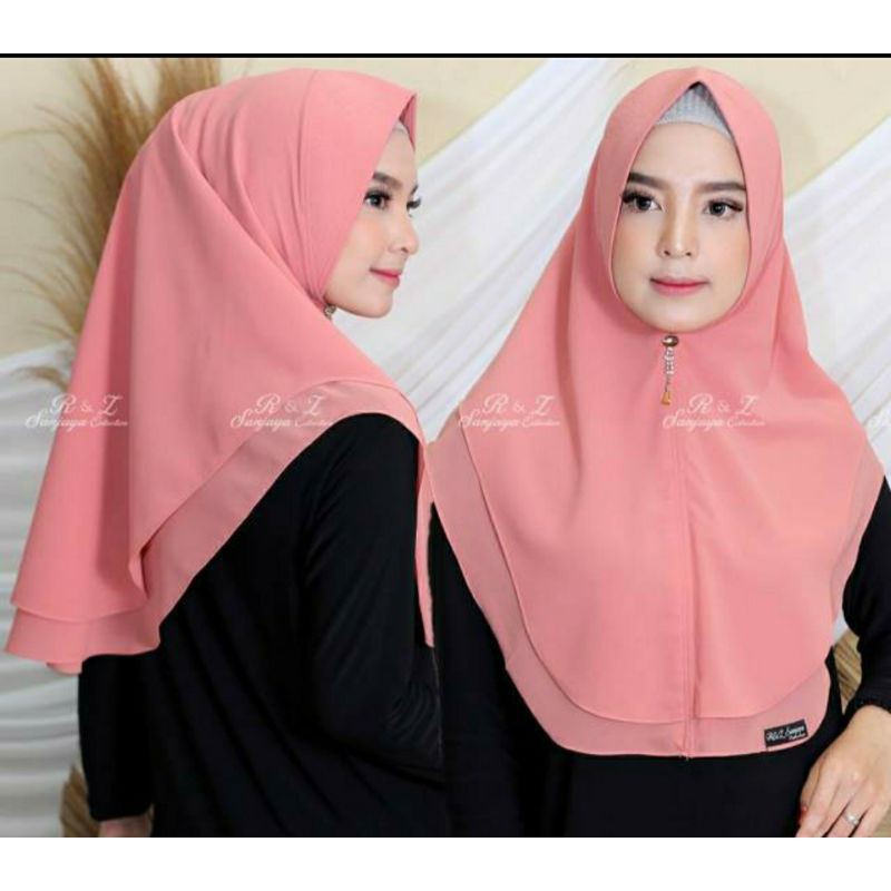 Jual Bergo Ceruty Babydoll 2 Layer Mini Hijab Instant Ceruty Khimar ...