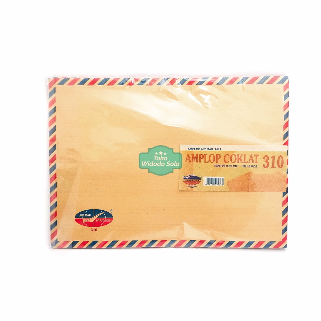 Jual Amplop Coklat 310 Airmail Tali Folio Envelope 25x35cm - 1 Pack Isi ...