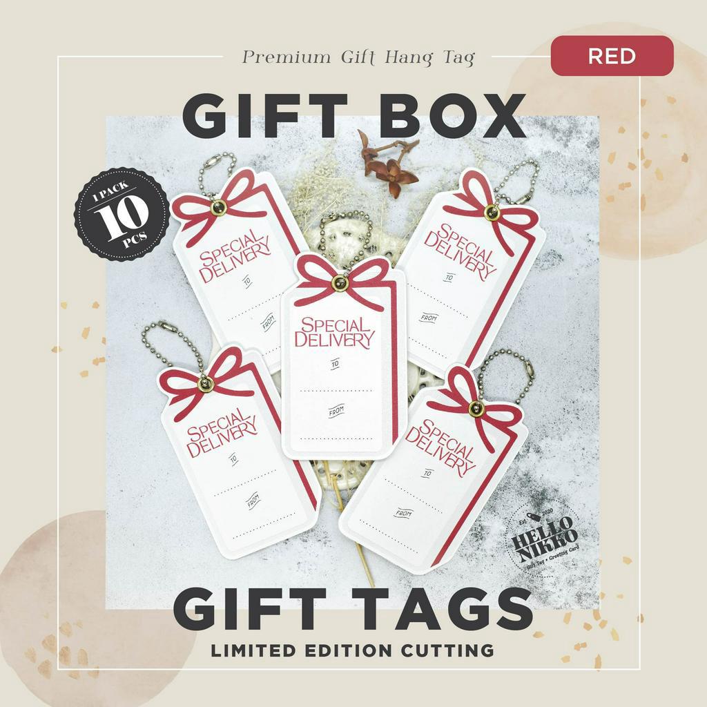 Jual Gift Box Red hang tag - Hang tag kartu ucapan kado sticker hampers ...