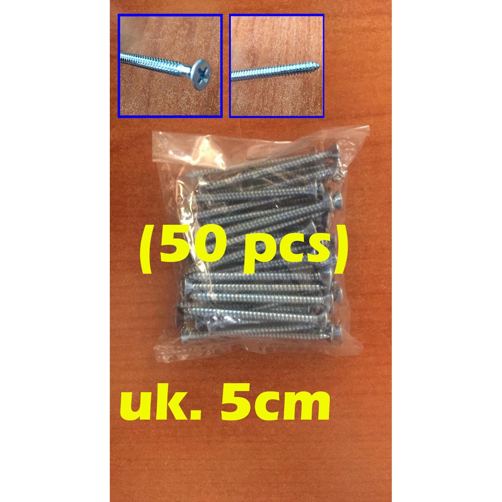 Jual Skrup Tapping FAB 6 x 2" inch - Sekrup Kepala Rata FH Screw (+) | Shopee Indonesia