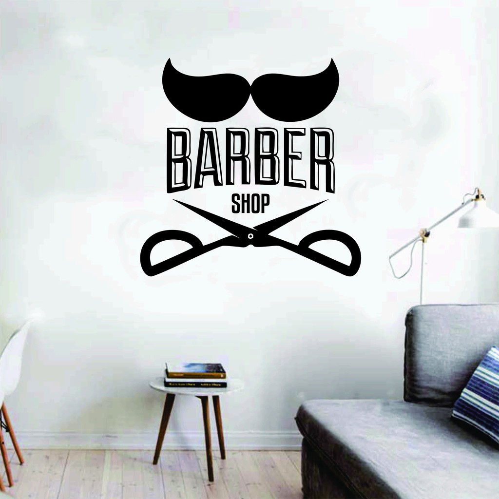 Jual WALL STIKER BARBER SHOP CUTTING STICKER KACA POTONG RAMBUT BARBER ...