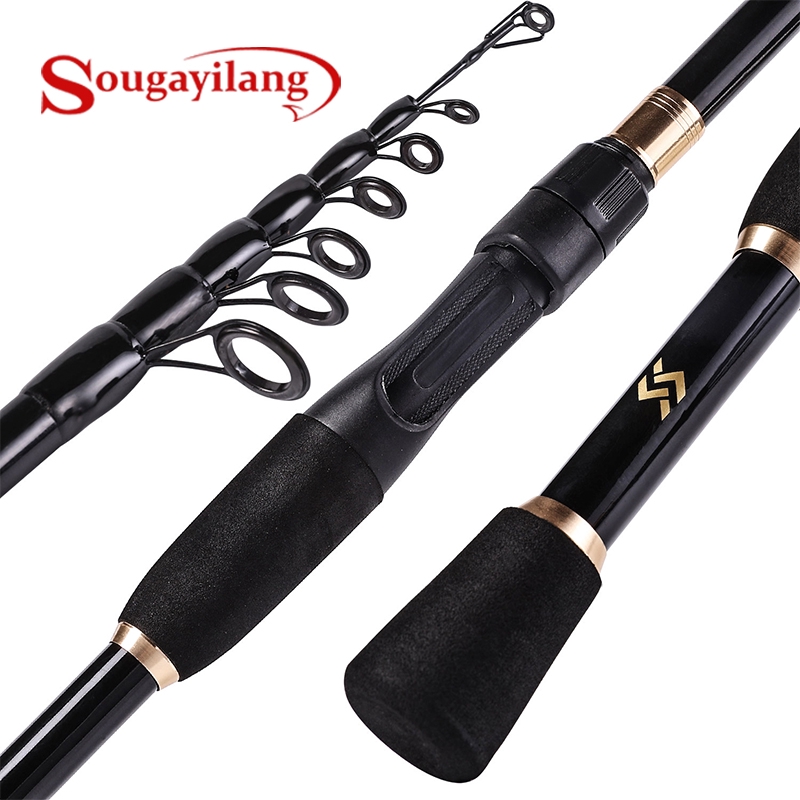 Jual Sougayilang Telescopic Spinning Fishing Rod Carbon Fiber Material 1.8-2.4 for Sea Alat ...