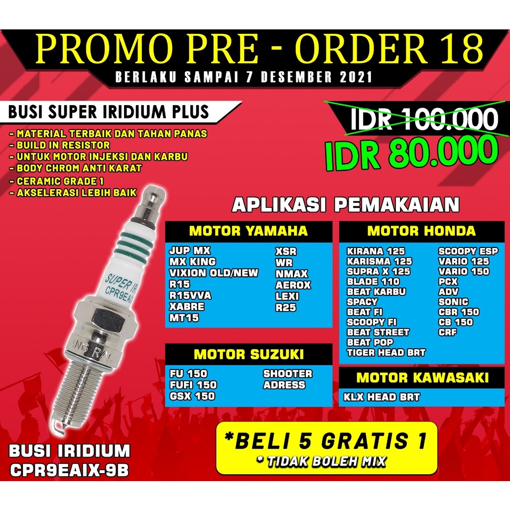 Jual Busi Super Iridium Plus CPR9EAIX-9B | Shopee Indonesia