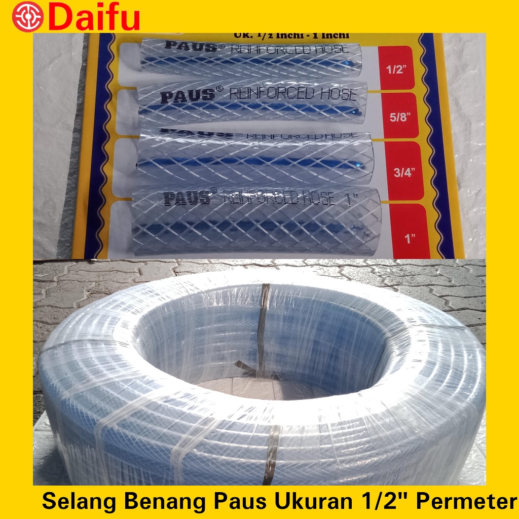 Jual selang air benang bening paus 1/2" harga per meter | Shopee Indonesia