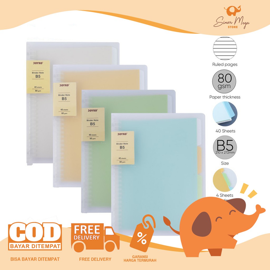 Jual Joyko Binder Note Trasparant B5-TP-P144 Buku Binder B5 Loose Leaf Lucu Murah | Shopee Indonesia