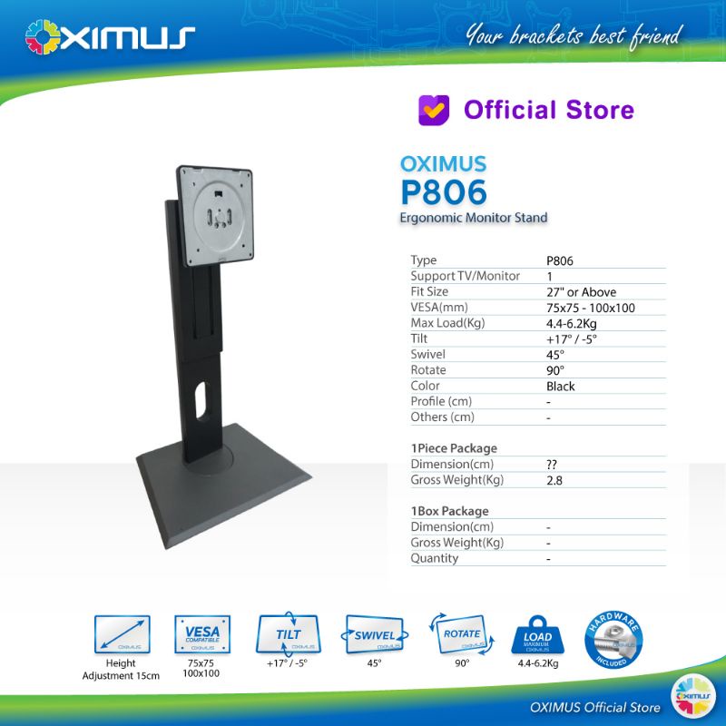 Jual BRACKET MONITOR LED LCD STAND ERGONOMIC STAND ROTATE SWIVEL OXIMUS ...