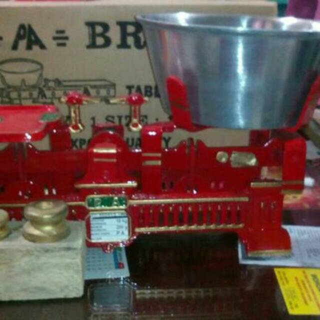 Jual Timbangan duduk meja 10 kg / timbangan bebek merk PA +anak batu ...