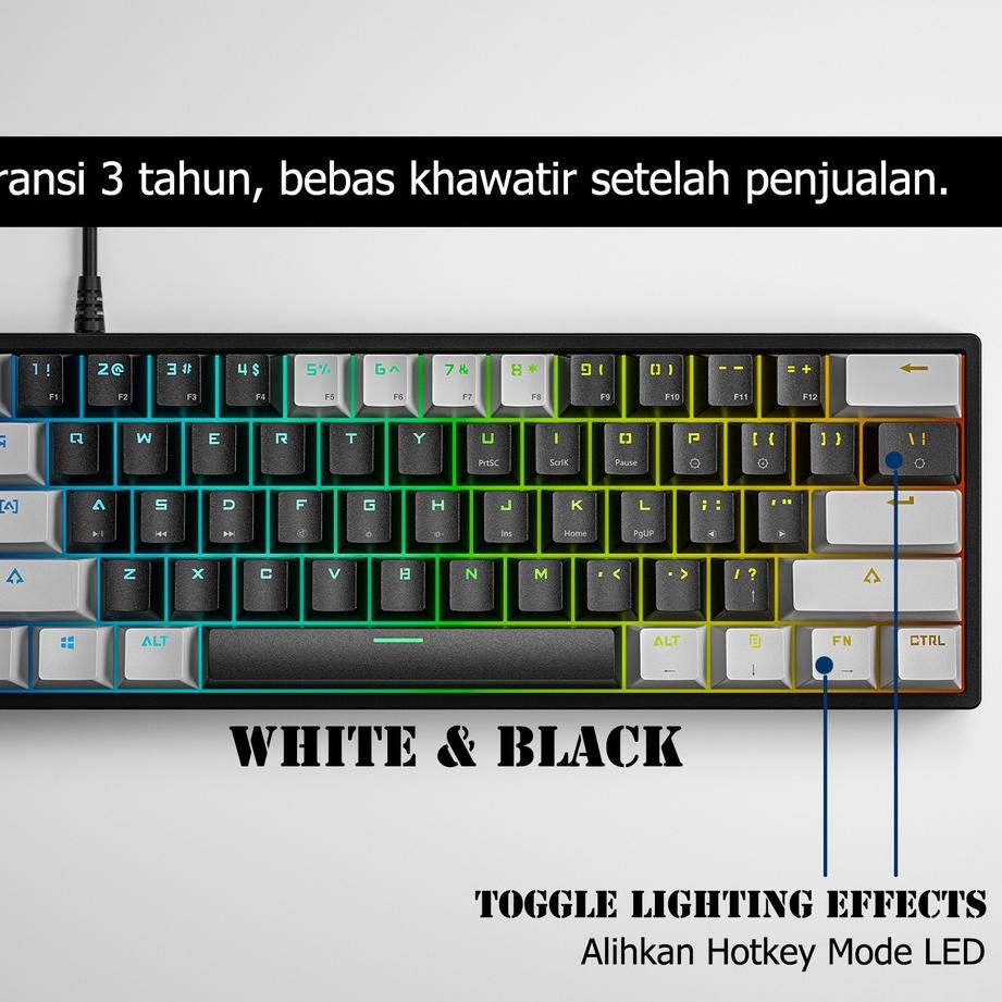 Jual Harga Bersaing--LEAVEN K620 keyboard mechanical tkl rgb murah type ...