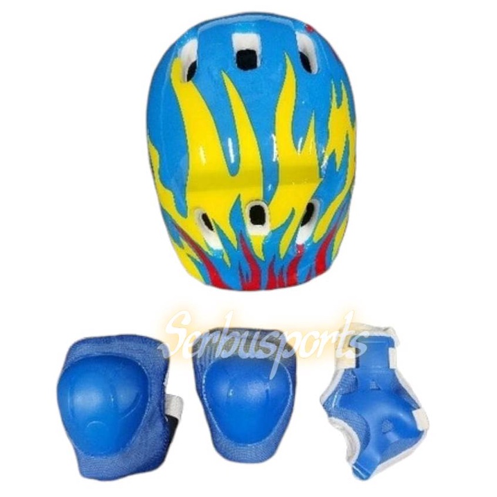 Jual HELM HELMET SEPEDA SEPATU RODA ANAK DAN DEKER PELINDUNG SATU SET ...