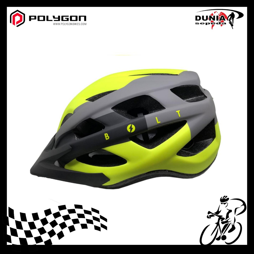 Jual Helm Polygon Bolt Yellow Grey | Shopee Indonesia