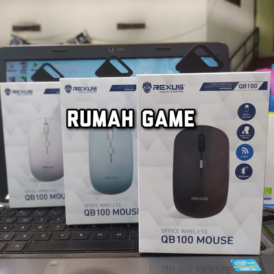 Jual Rexus QB100 Mouse Dual Mode Wireless dan Bluetooth Office Silent ...