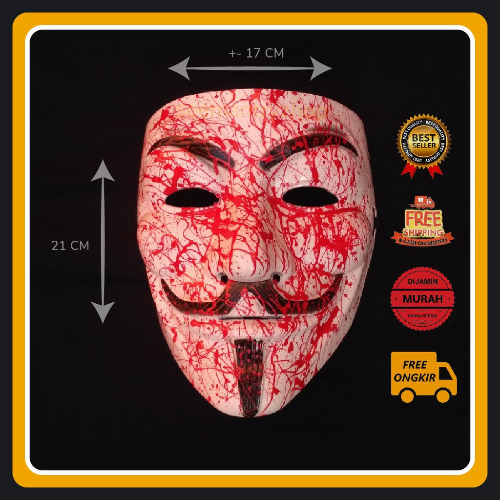 Jual Topeng Anonymous Bloods seram lucu maiann anak anonymouse costum ...