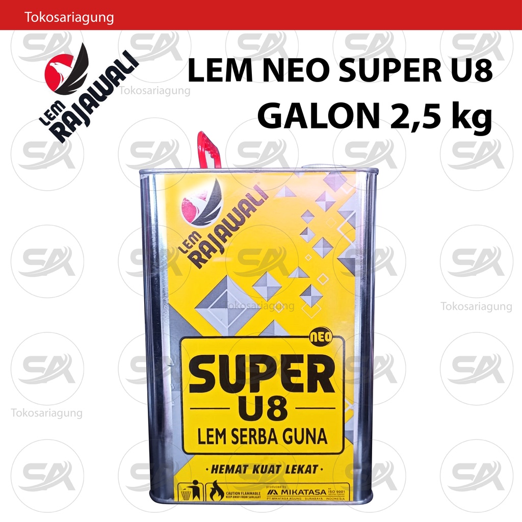Jual LEM NEO SUPER U8 TK GALON 2,5 kg - LEM KUNING SERBAGUNA KAIN KULIT IMITASI BUSA KAYU HPL ...