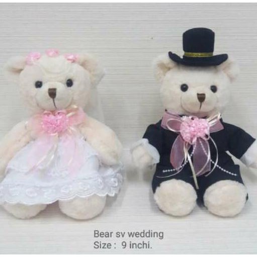 Jual Boneka Teddy Bear Wedding 20Cm Bear Couple Teddy House Souvenir ...