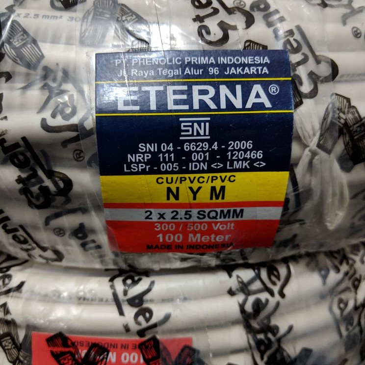 Jual Kabel NYM 2x2,5 ETERNA 100M Kawat Tembaga 100 Meter | Shopee Indonesia