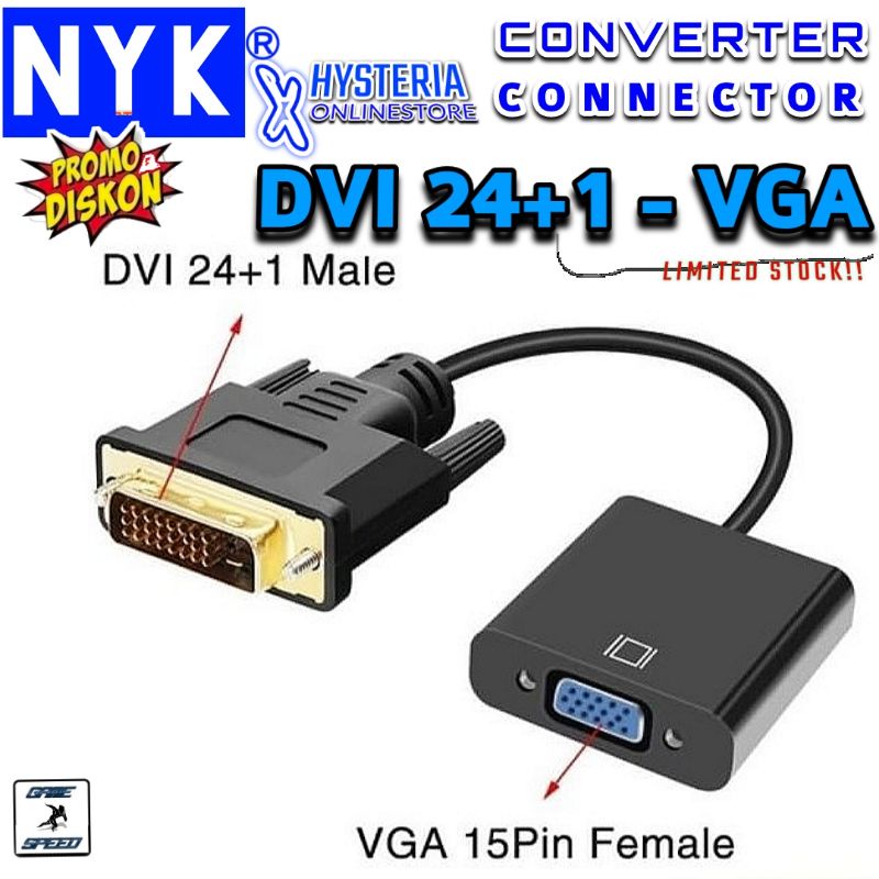 Jual Converter Active DVI 24+1 to VGA* Cocok semua VGA Card Modern ...