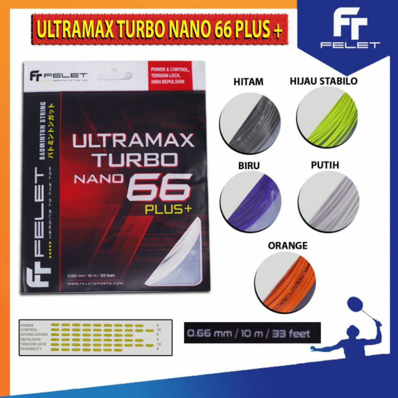 Jual SENAR FELET ULTRAMAX TURBO 66 PLUS ORIGINAL // SENAR BADMINTON ...