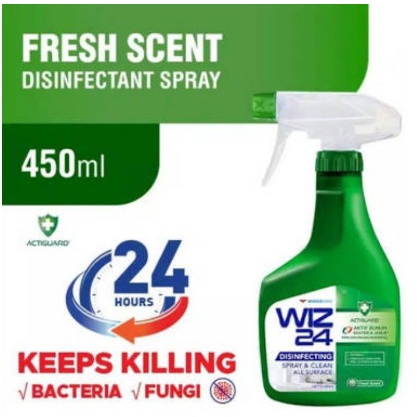 Jual WIZ 24 WIZ24 DISINFECTANT BOTOL SPRAY & CLEAN DESINFEKTAN ALL ...