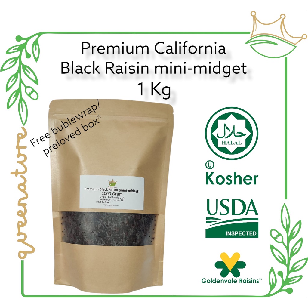 Jual California Black Raisin Mini-midget 1000 Gram/ Kismis Hitam ...
