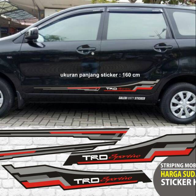 Jual sticker / stiker list Striping mobil TRD Sportivo avanza hitam ...