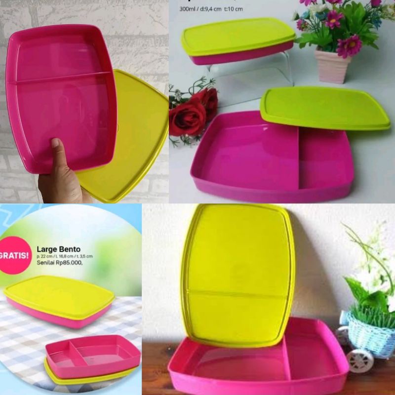 Jual Bekal Sekat ( Large Bento ) 650 ml Original Tupperware | Shopee ...