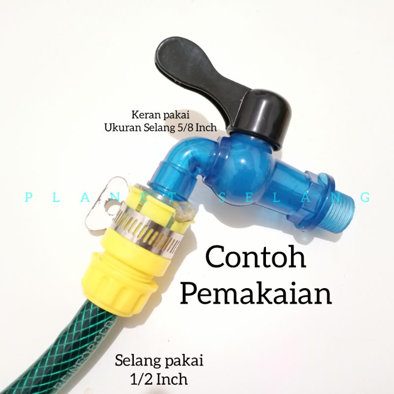 Jual Konektor Keran Air Ke selang 1/2 Inch Dan 5/8 Inch Sambungan Kran ...