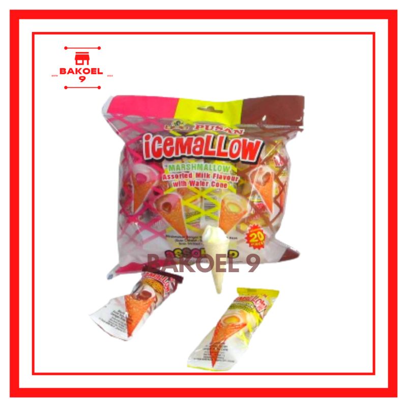 Jual Pusan Ice Mallow / Marshmellow Assorted Milk Flavour With Wafer ...