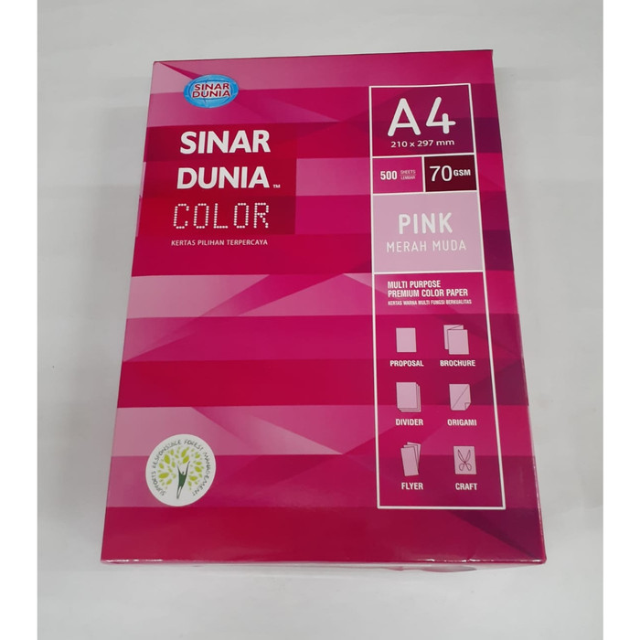 Jual KERTAS HVS WARNA SINAR DUNIA A4 70 GRAM | PRINT PAPER | ATK - Merah | Shopee Indonesia