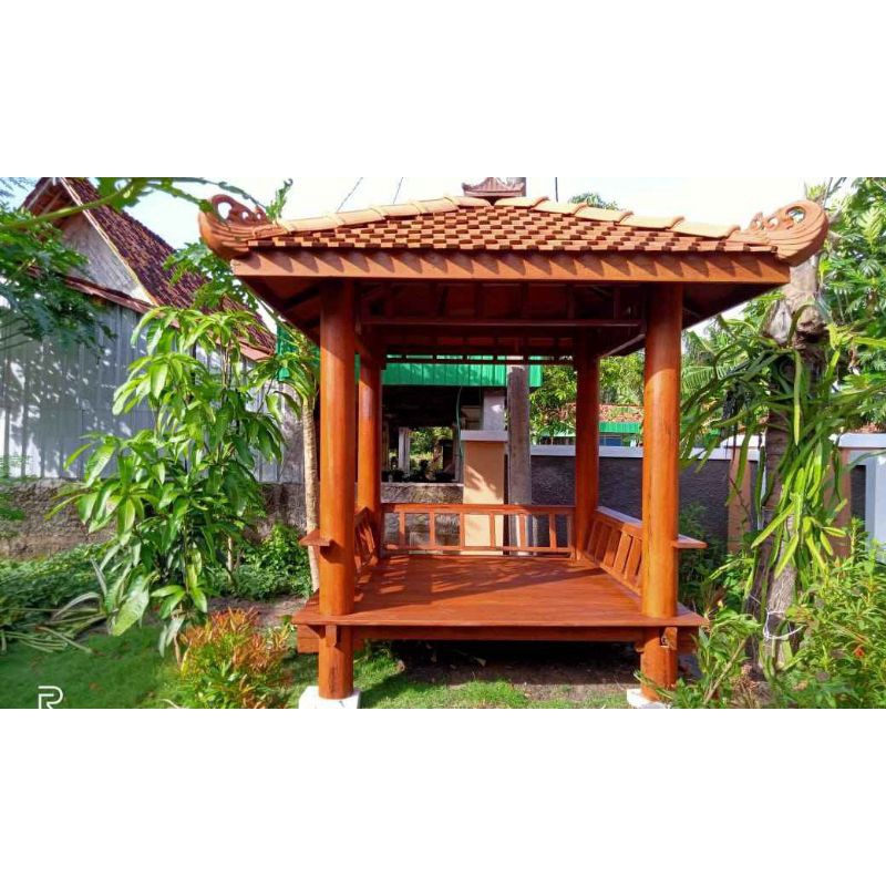 Jual Gazebo Glugu atap sirap Ukuran 2x2 meter | Shopee Indonesia