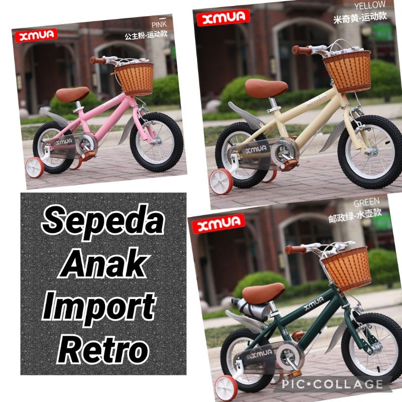 Jual Sepeda Bike Anak Impor XMUA Model Klasik Retro | Shopee Indonesia