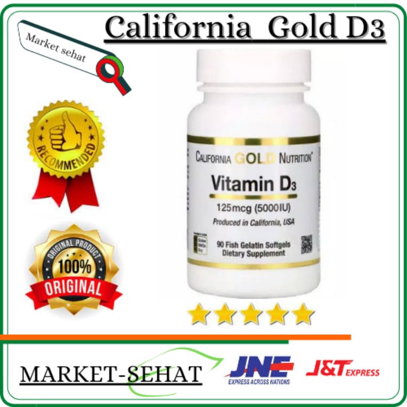 Jual California Gold Nutrition Vitamin D3 5000 IU 125 Mcg 90 Fish ...