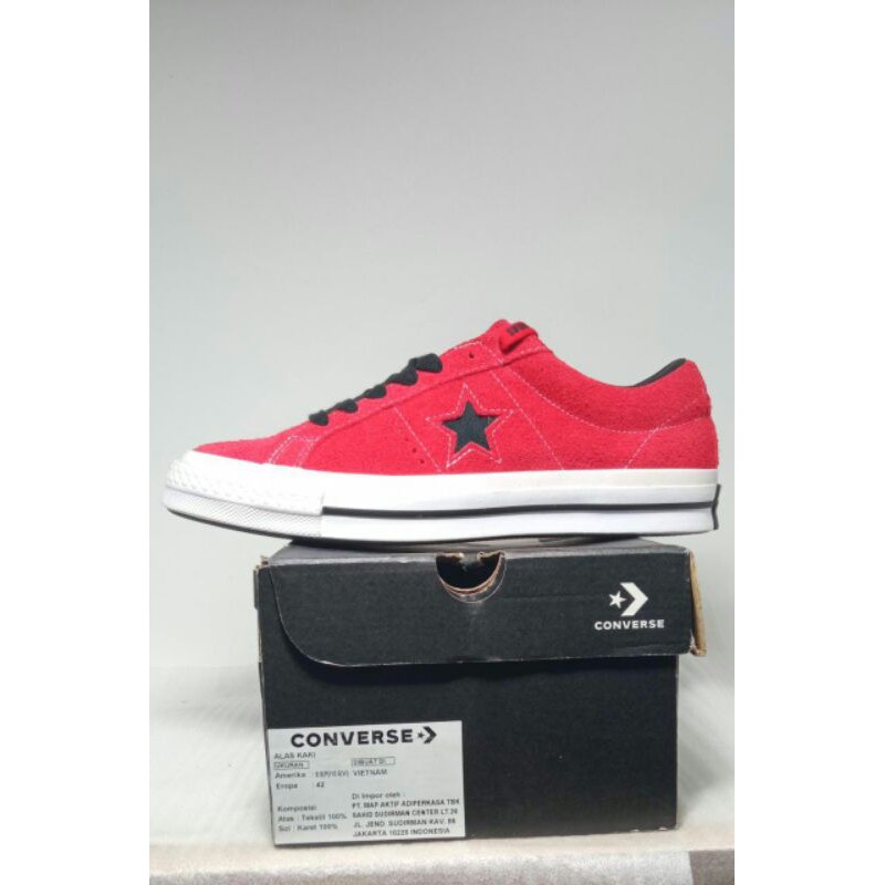 Jual #RESTOCKCONVERSE ONE STAR OX, RED, WHITE (163246C) (ORIGINAL BNIB) | Shopee Indonesia