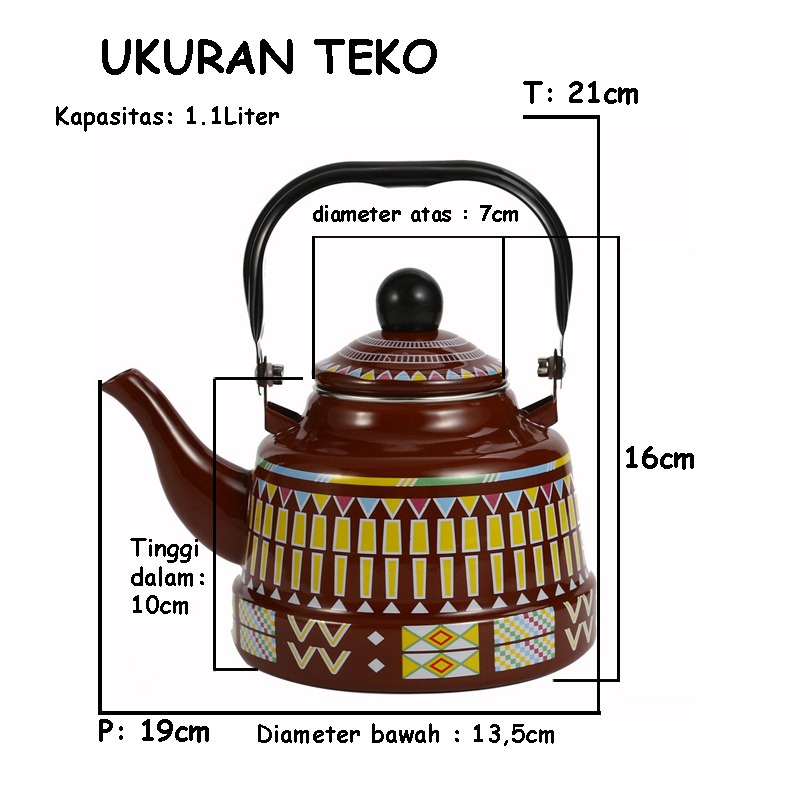 Jual Teko Turki / Teko Arab / Teko Air Zam Zam / Enamel Kettle 1.1 L ...