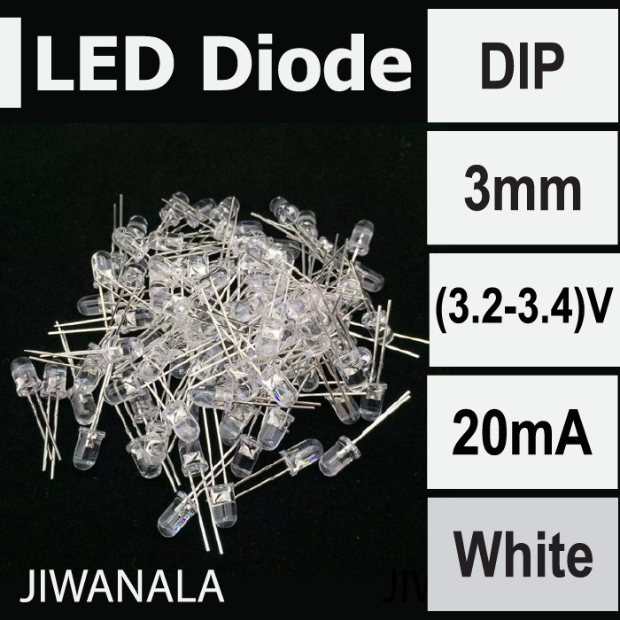 Jual 10pcs Dioda LED Bening LED Diode Clear DIP 3mm White Putih ...