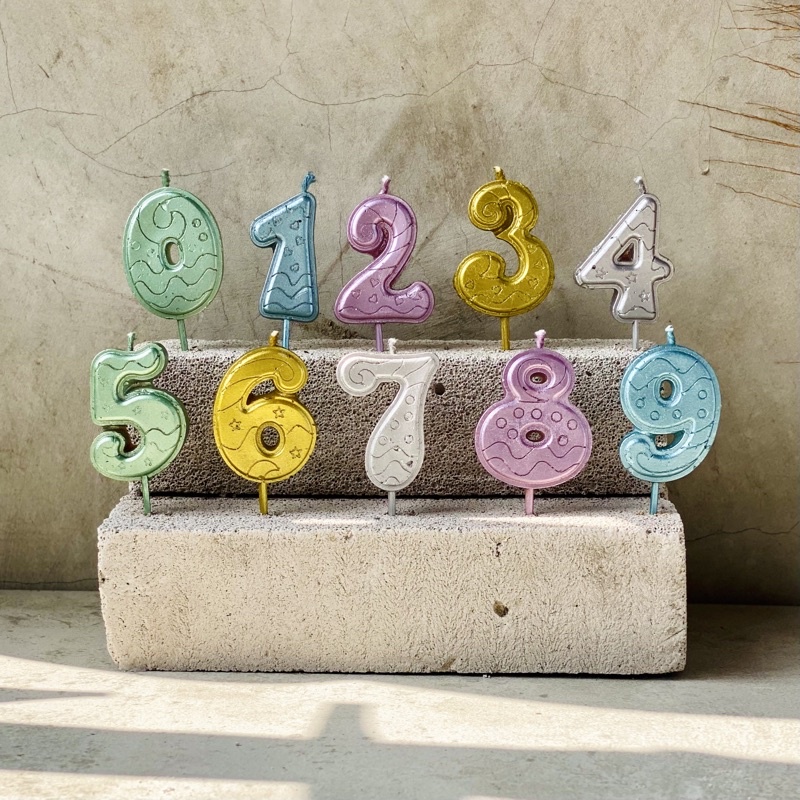 Jual Lilin angka Ulang tahun angka ultah metalik Birthday Candle ...