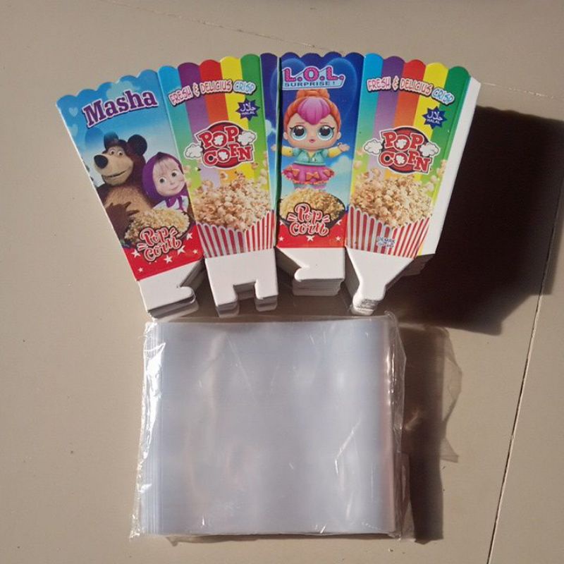Jual kertas popcorn+plastik ukuran 6x12 (100pcs) | Shopee Indonesia