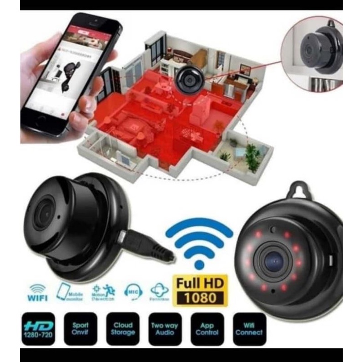 Jual ip camera mini v380 infrared/camera cctv mini full hd/camera ip ...