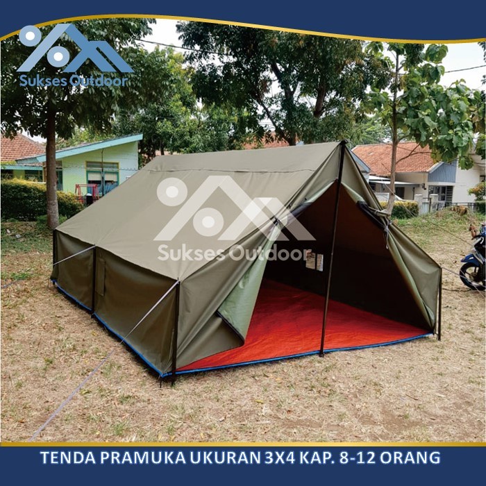 Jual Lebih Besar Tenda Pramuka Uk. 3x4 Bahan D300 Kap. 8 s/d 12 Orang ...