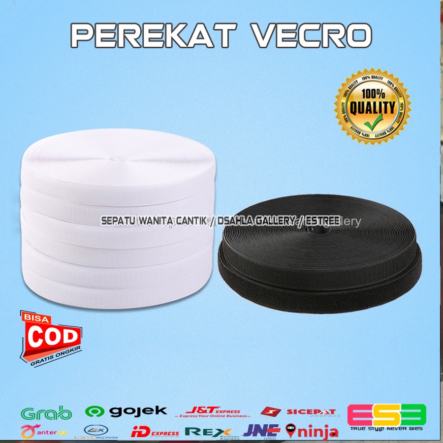 Jual Perekat Velcro Vecro 25 mm 50mm Hitam Putih Perepet Magic Tape ...