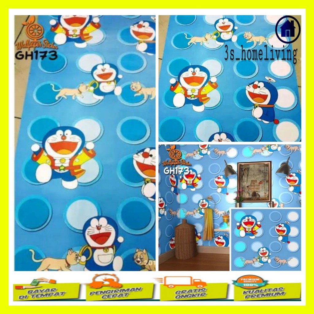Jual Wallpaper Dinding Doraemon Bulat Wallpaper Doraemon Bulat Wallpaper Karakter Wallpaper ...