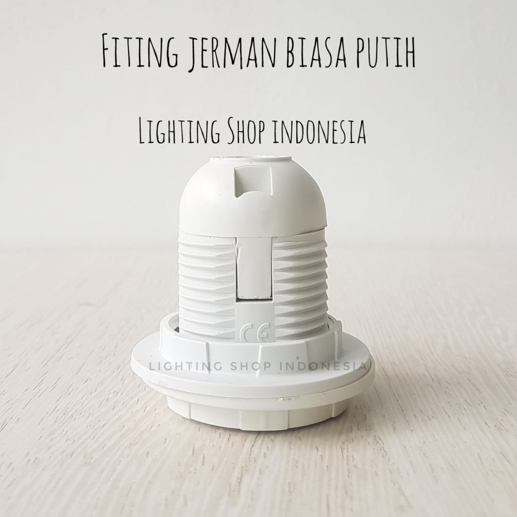 Jual Fiting jerman biasa E27 putih fiting lampu gantung | Shopee Indonesia