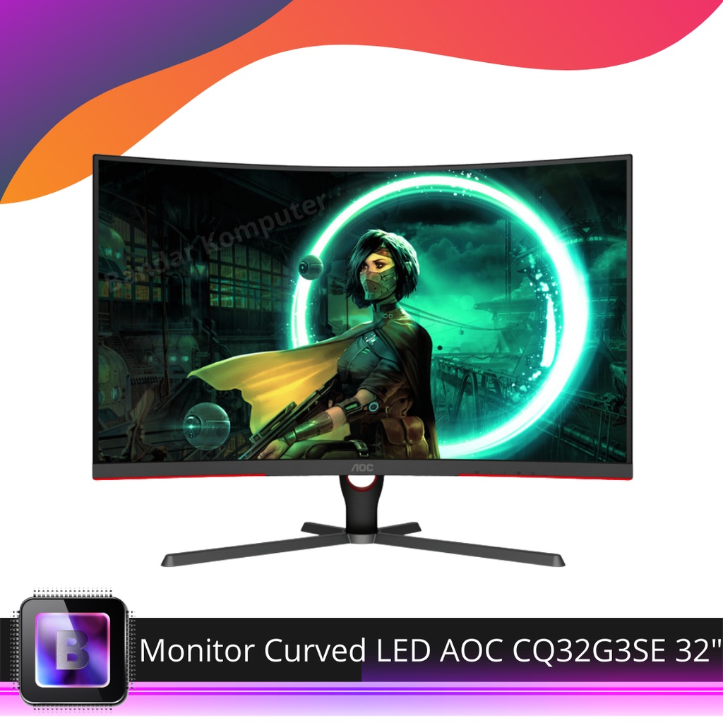 Jual Monitor LED AOC CQ32G3SE 32" Curved 1000R 1440p 165Hz 1ms HDMIx2 ...