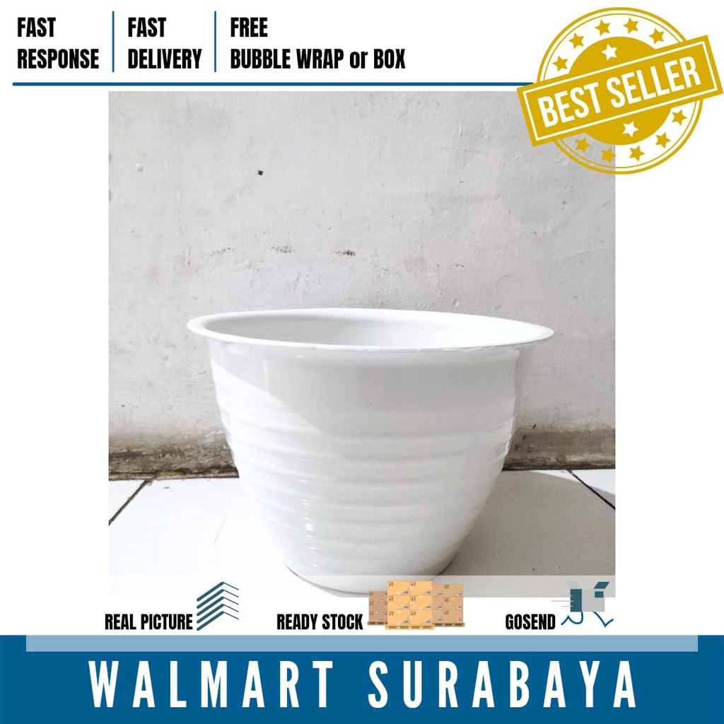 Jual POT BUNGA TAWON POT TANAMAN HIAS POT TAWON PUTIH MULTIPLAST 19 22 ...