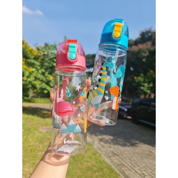 Jual Botol minum anak karakter dino flamingo bear rusa 550ml BPA FREE ...