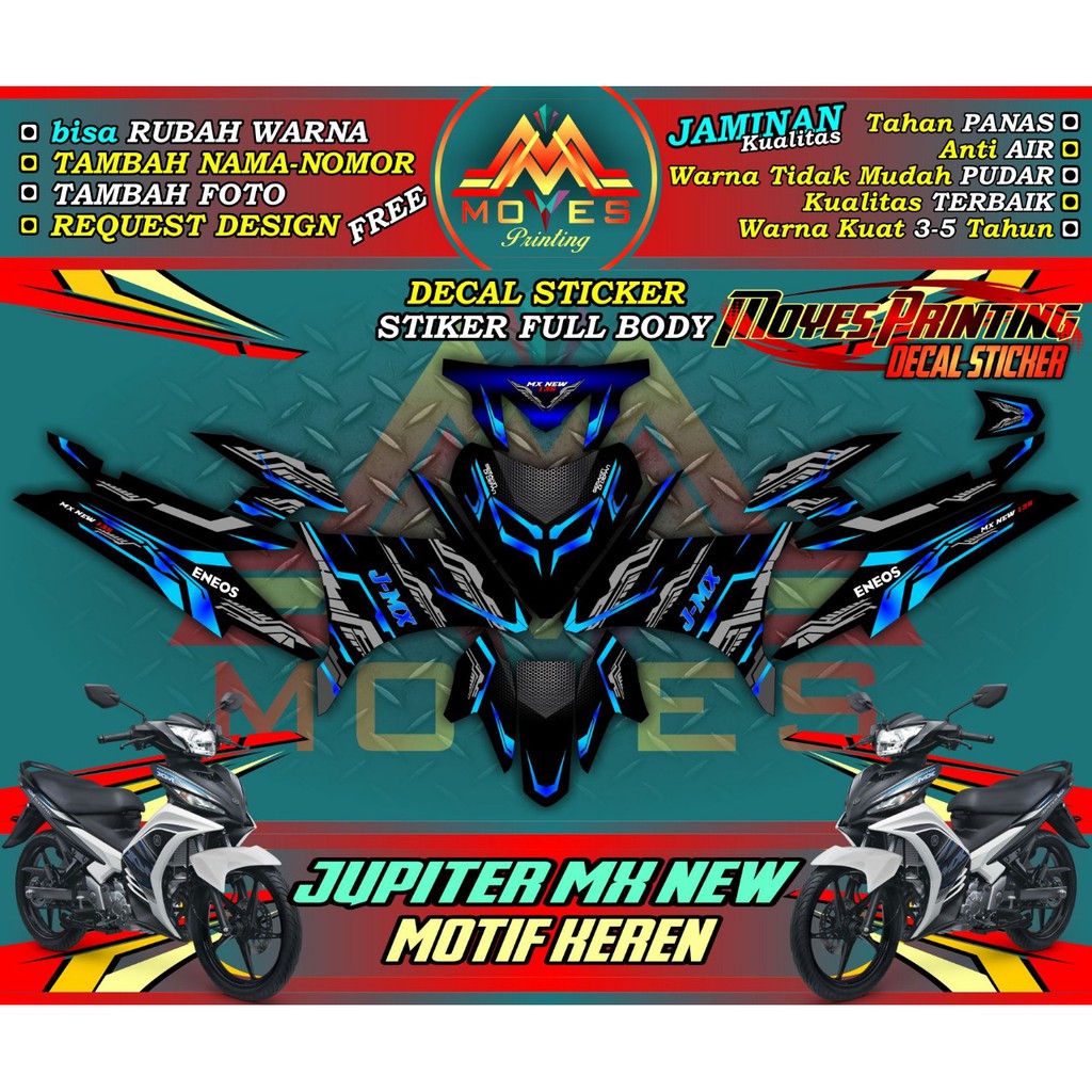 Jual Decal Jupiter MX New 135 Motif Custom Hitam Variasi Elegan Sticker ...
