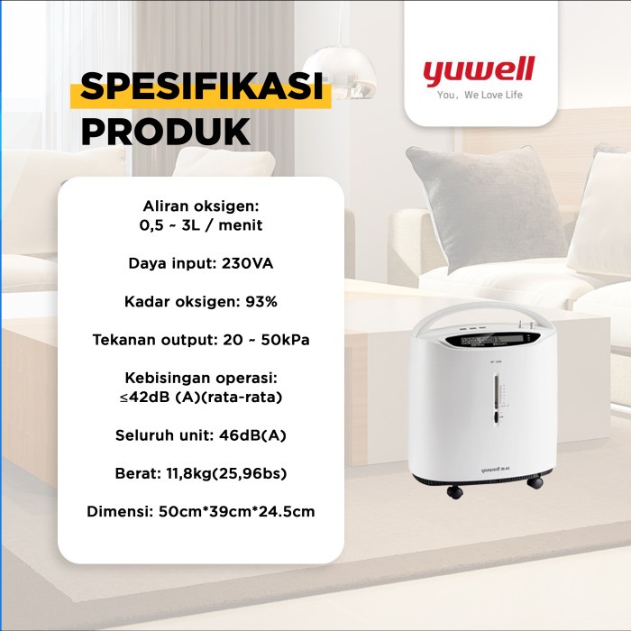 Jual Yuwell 8F-3AW Oxygen Concentrator 3LPM [PO 14 Hr] | Shopee Indonesia