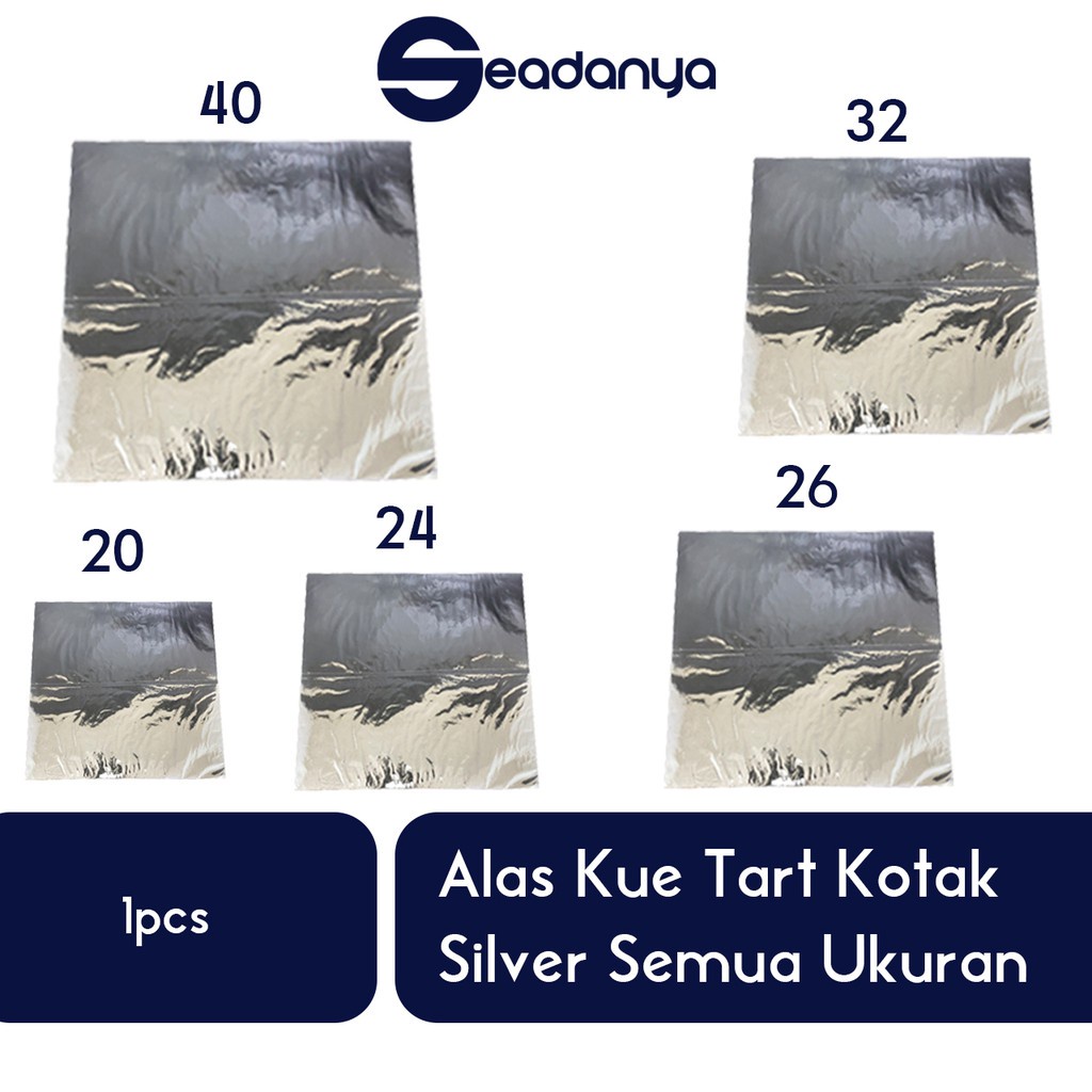 Jual Alas Kue Tart Kotak Metalik/Persegi Semua Ukuran 1pcs-Alas Pembuat ...