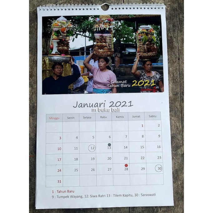 Jual best produk] Kalender Bali 2021 Dinding Foto Bali Bisa tulis ...