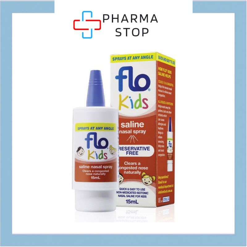 Jual FLO Kids Saline Nasal Spray 15ml Clears a Congested Nose Naturally ...