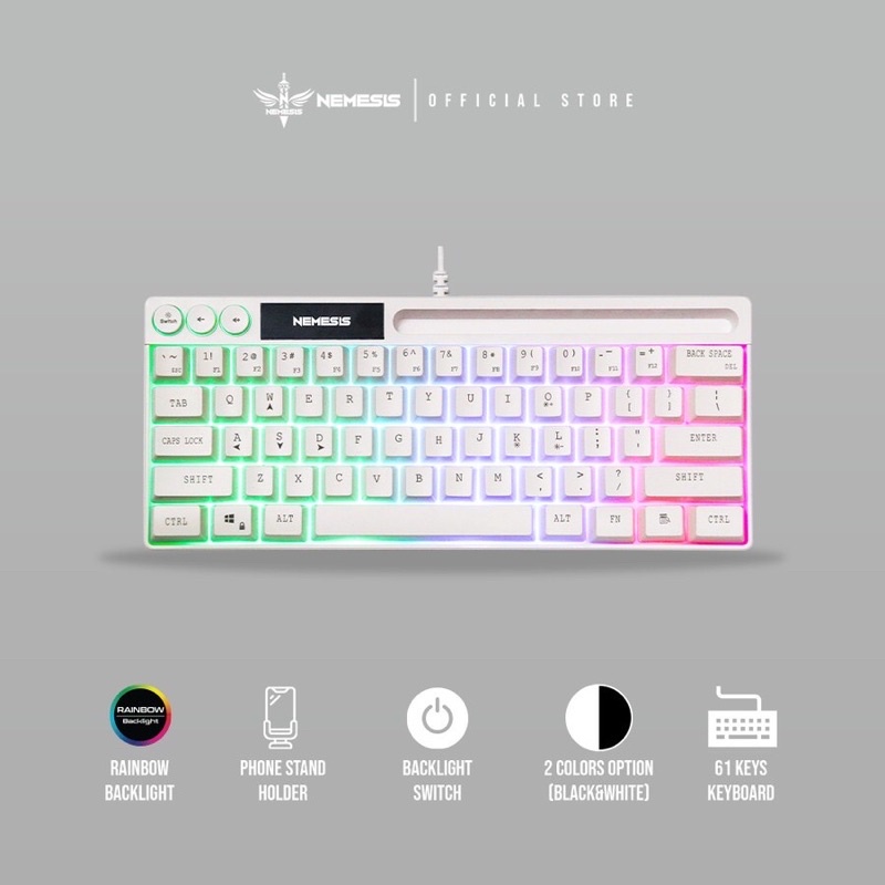 Jual keyboard gaming 61 % wired membrane nyk nemesis K-06 eris with ...